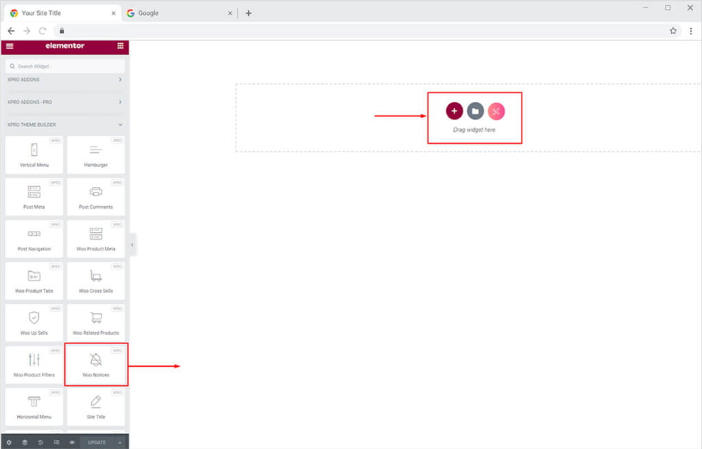 Elementor WooCommerce Notices widget - Xpro Addons